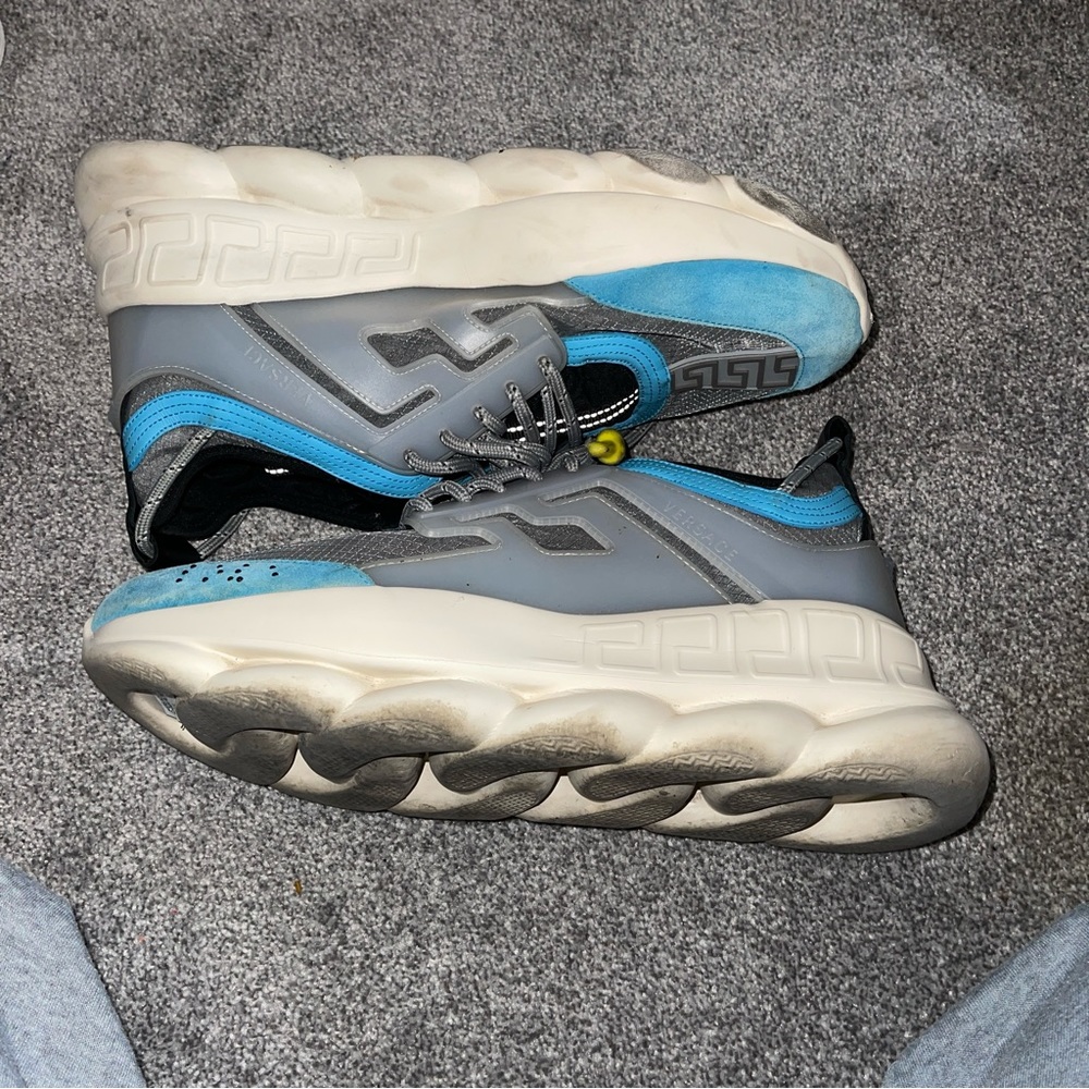 Versace Chain Reaction Blue Grey Mens Size 46 (12) - Gem